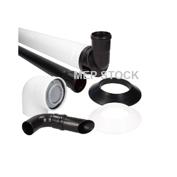 Baxi/Potterton Multifit 60mm Black Plume Displacement Kit c/w Flue ...